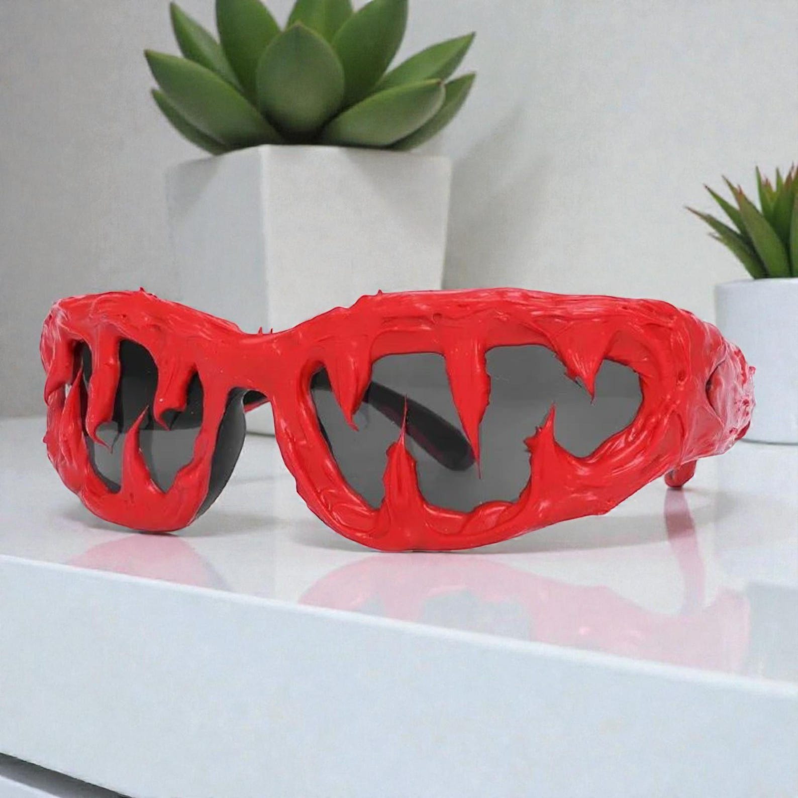 Shark Teeth Sunglasses, Small Frame Vintage Punk Designer Shades for ...