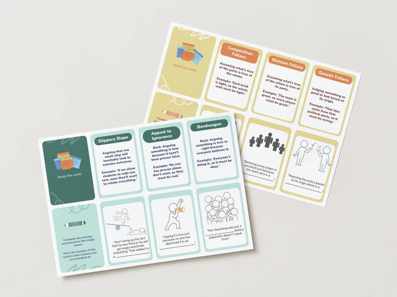 Logical Fallacy Detective Flashcards Critical Thinking Games Visual ...