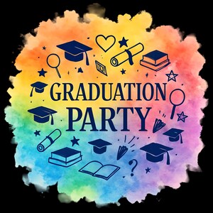 2025 Graduation 4 Doodle and Rainbow High Quality PNG Files for ...