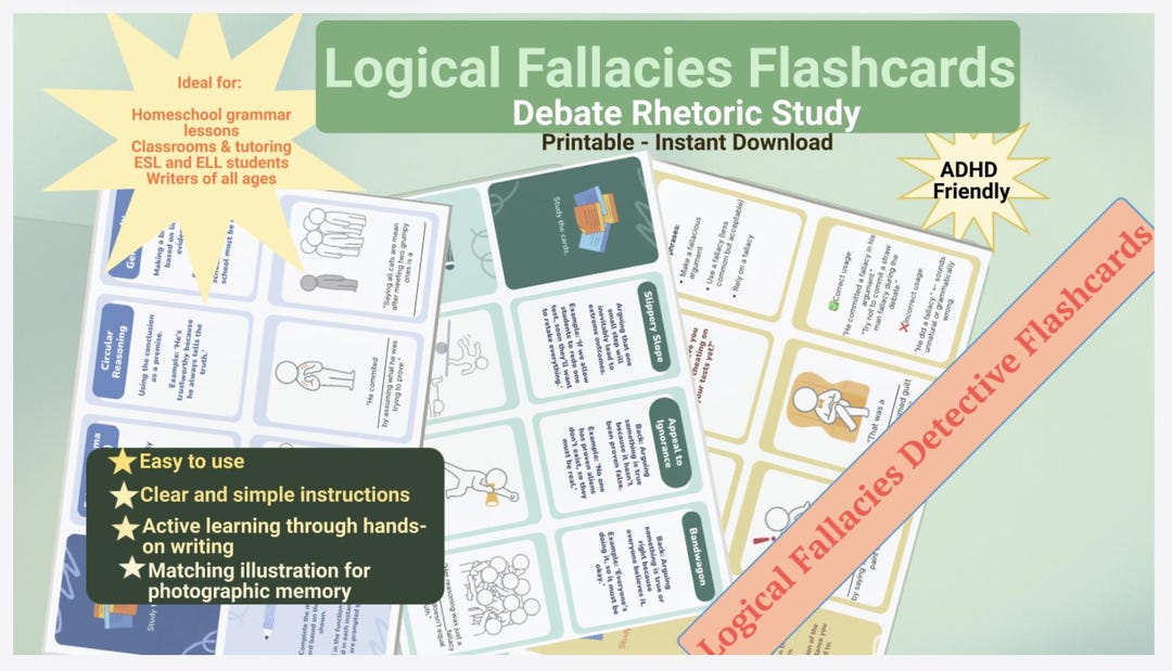 Logical Fallacy Detective Flashcards Critical Thinking Games Visual ...