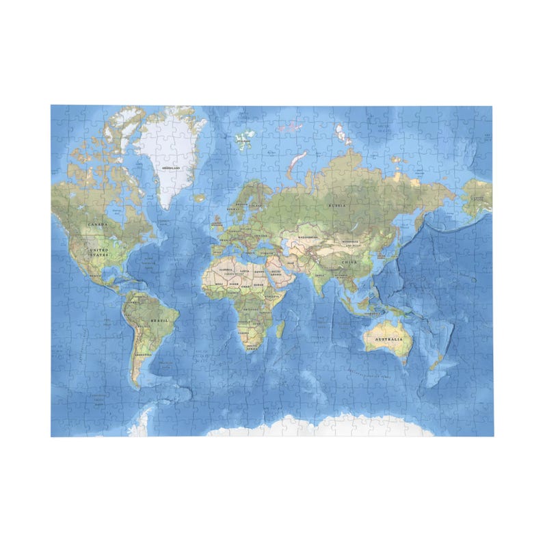 World Map Educational Puzzle 96, 252, 500, 1000 Piece National ...