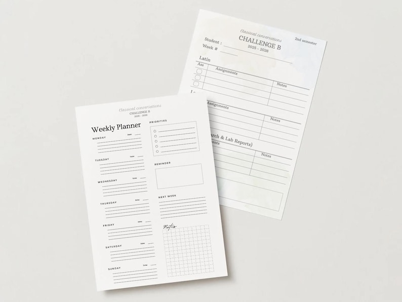 Classical Conversations Challenge B Planner 2025–2026 Simple Homeschool ...