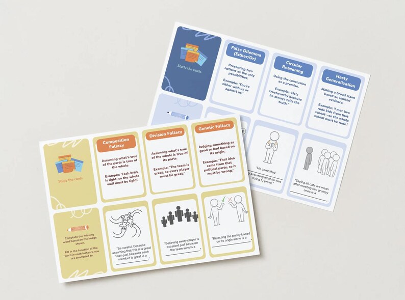 Logical Fallacy Detective Flashcards Critical Thinking Games Visual ...