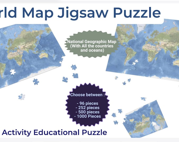 World Map Puzzle Naming the Countries and Their Geographical Location ...