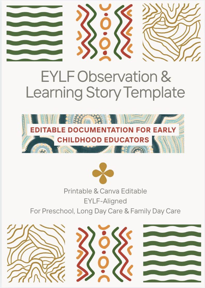 EYLF Observation & Learning Outcomes Template | Early Learning Outcomes ...