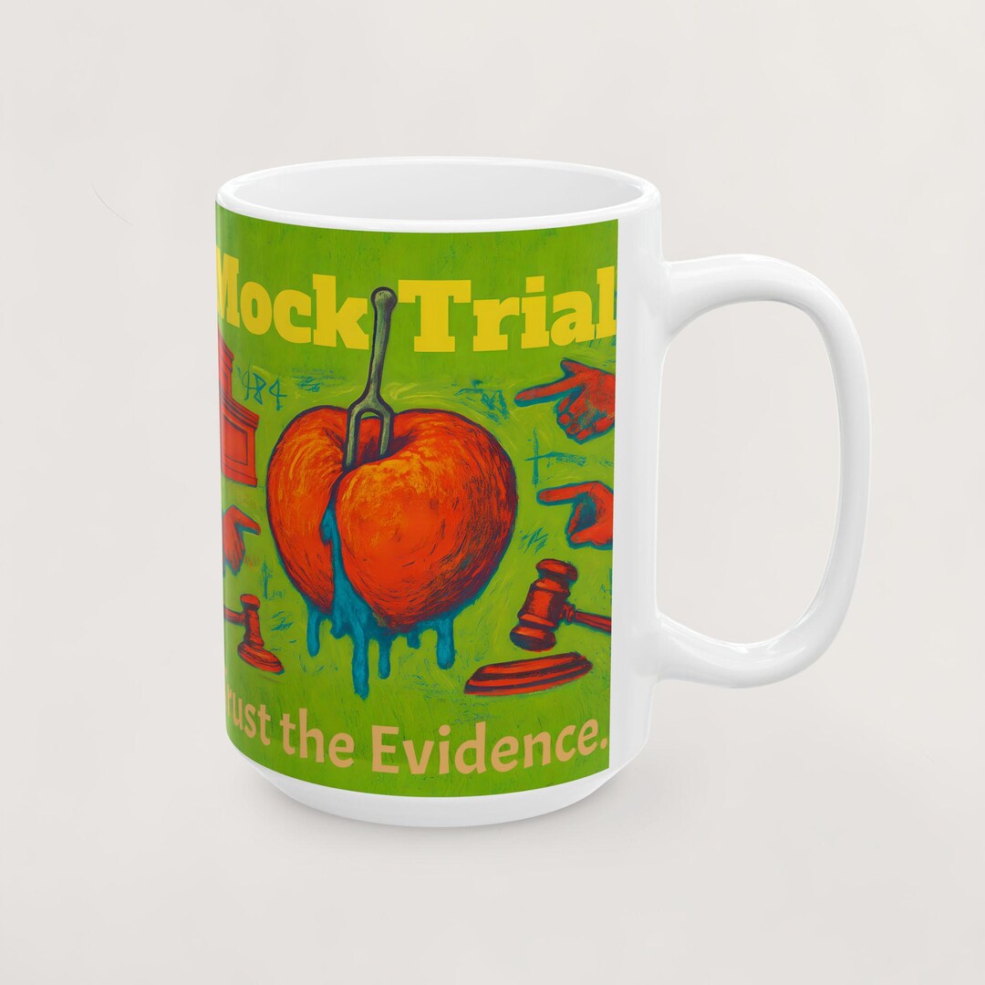 Mock Trial Mug Courtroom Evidence Ceramic Mug Gavel & Judge Bench Art ...