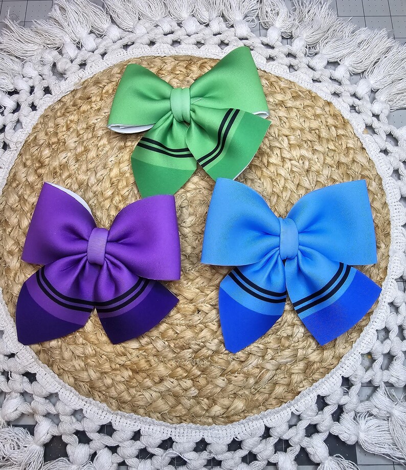 Bright Crayon Hair Bow, Back to School, Hair Accessory, Rainbow ...