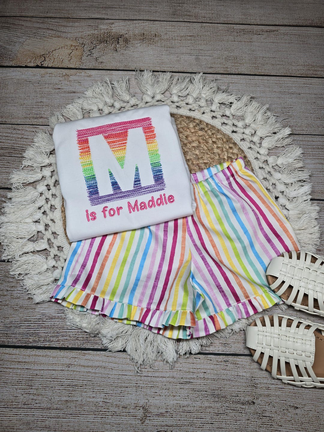 Rainbow Scribble Block Letters Personalization, Back to School Outfit ...
