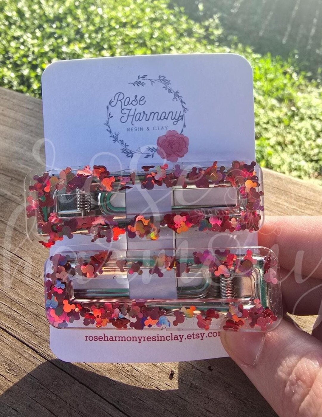 Disney Hair Clips, Resin Clips, Disney World, Mickey Mouse, Glitter ...