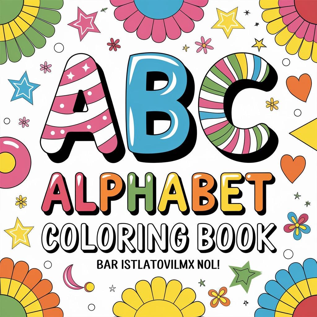 Alphabet Coloring - A Fun & Educational Coloring Book for Kids! - Etsy