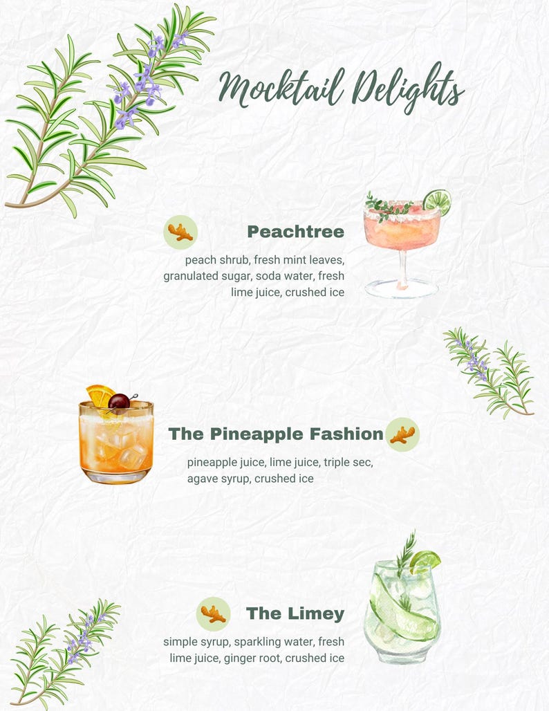 Mocktail Menu Template, Mocktails, Bar Menu, Drinks, Signature Drinks ...
