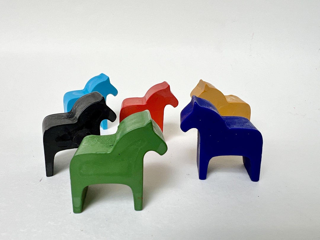 Dala Horse Soy Crayons: Eco-friendly Nordic Kids Art Gift - Etsy