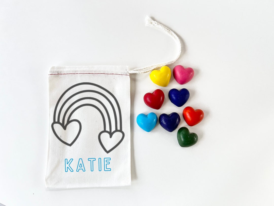 Heart Shaped Natural Vegan Crayons With Customized Drawstring Bag - Eco ...