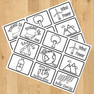Earth Day DIY Activity for Kids Color Your Own Memory Game - Etsy