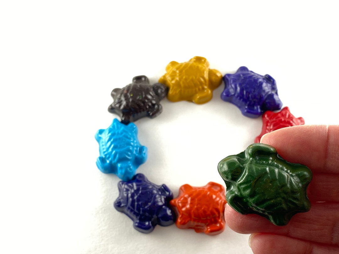 Turtle Shaped Natual Crayons in Rainbow Color Sustainable Soy Wax, Non ...