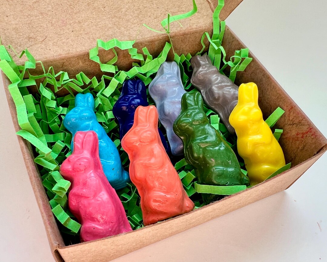 Easter Bunny Natural Crayons With Personalized Bag | Kids Spring Gift ...
