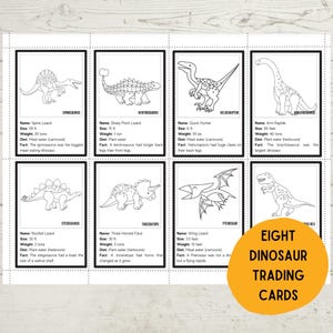 Dinosaur Activity Printables: Color Your Own Memory Game & Trading ...