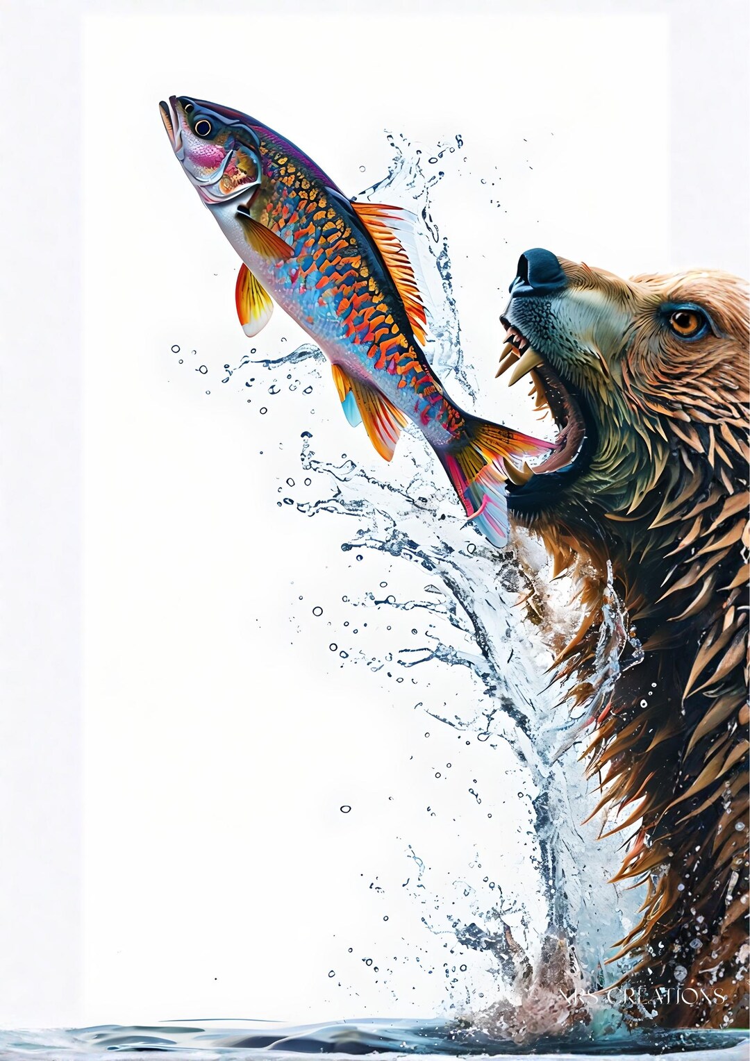 Vivid Hyperrealistic Depiction of Predator and Prey PNG Digital Print ...