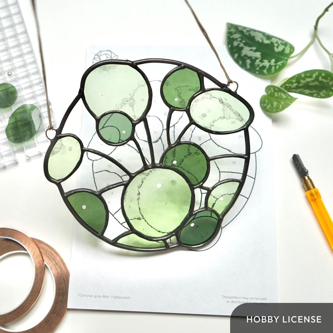 Stained Glass Pattern Pancake Plant, Hobby License, Digital Download ...