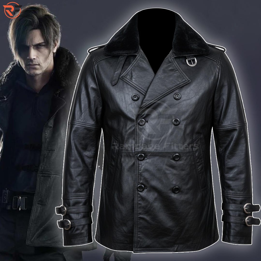 Leon Kennedy Jacket | RE9 Requiem Black Leather Jacket | Resident's ...