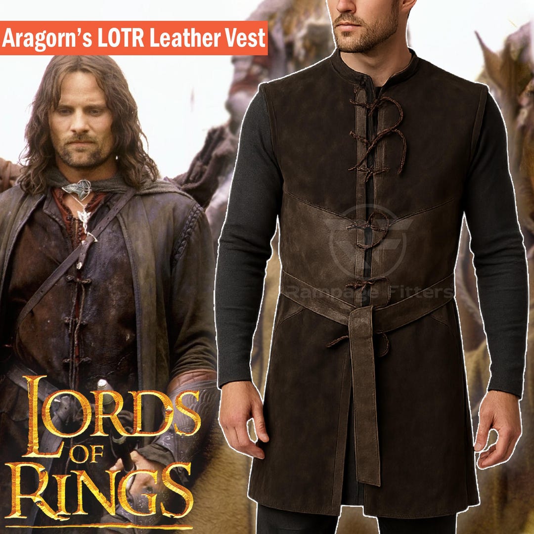 Aragornz Leather Vest – Ranger Strider Cosplay, Handmade LARP Medieval ...