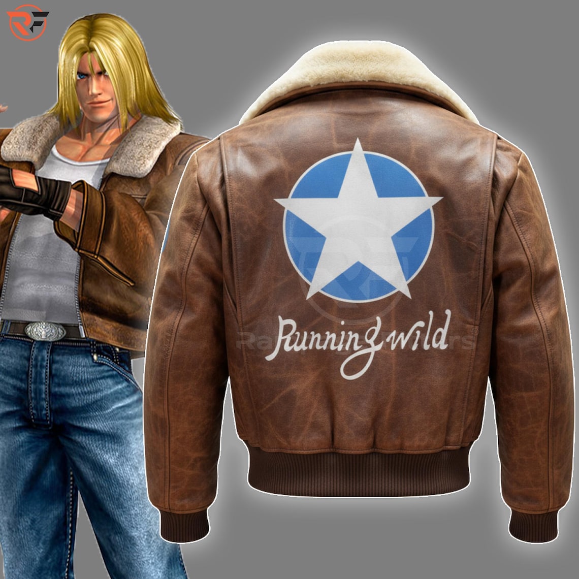 Garou Terry Bogard Leather Jacket | Street Fighter's Cosplay Costume - Etsy