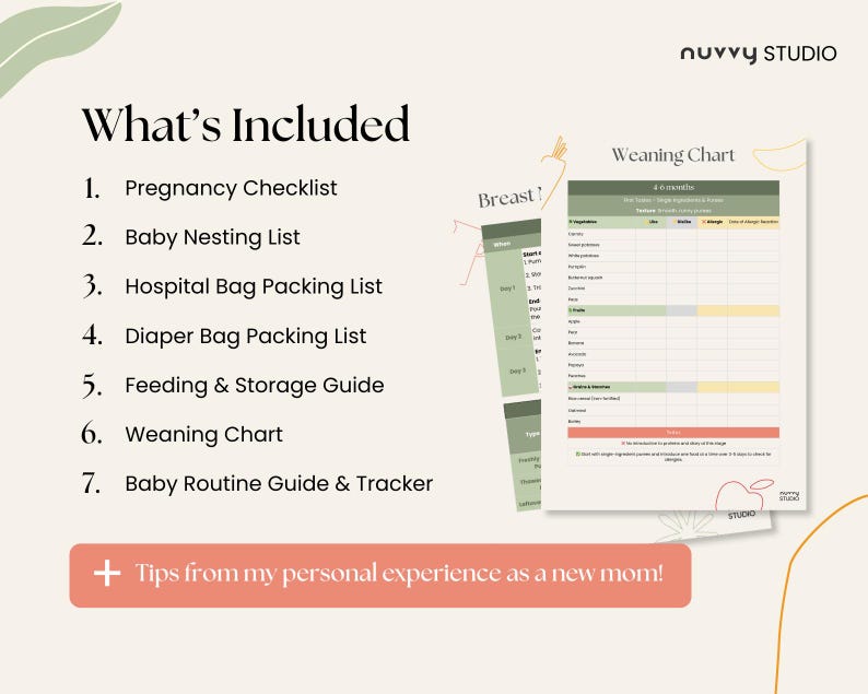 Baby Essentials Checklist Google Sheets Pregnancy Planner Baby Registry ...