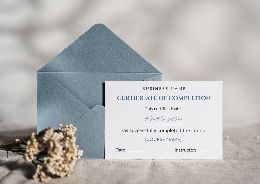 Editable Online Course Completion Certificate Template: Canva, PDF ...