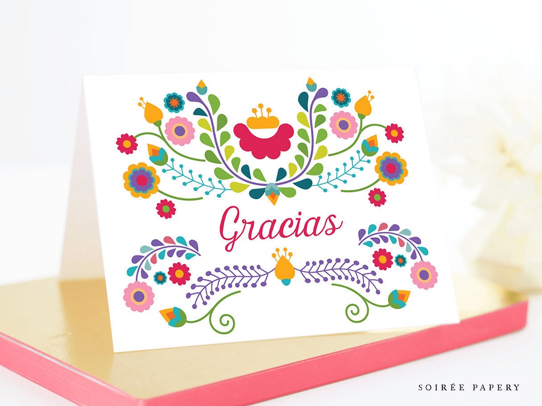 Fiesta Thank You Card Gracias Card Printable Instant - Etsy