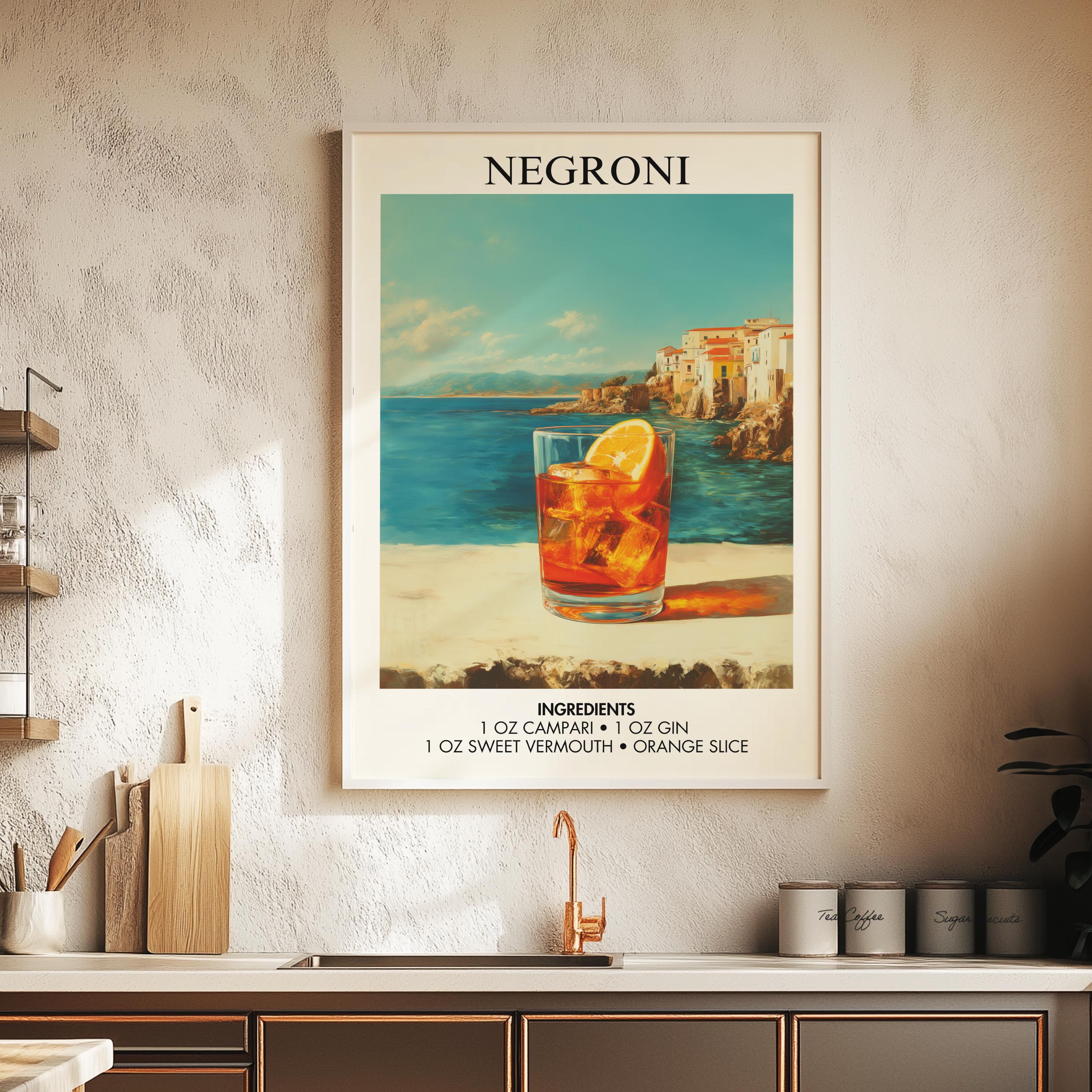 Negroni Poster, Trendy Cocktail Decor, Physical Print, Signature ...