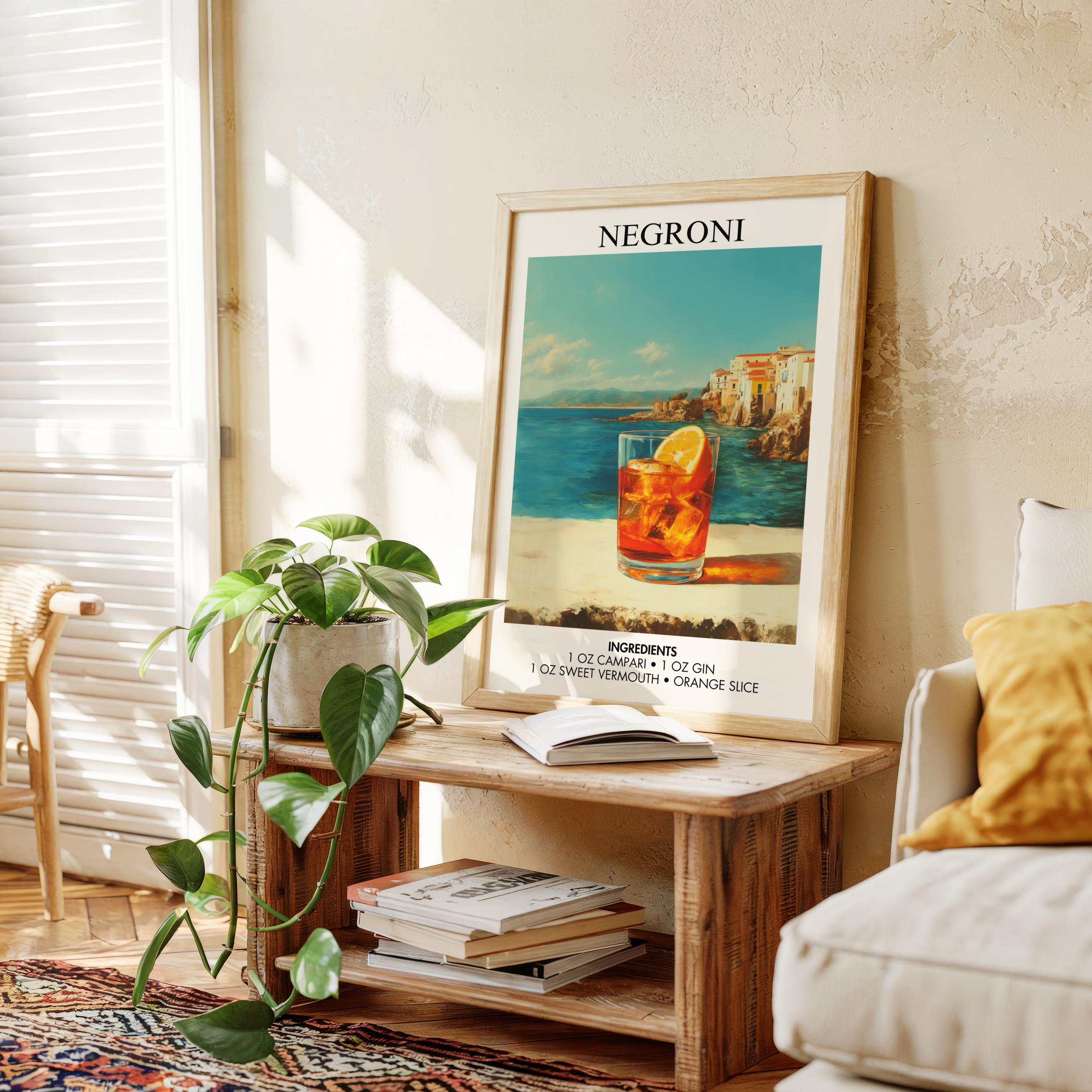 Negroni Poster, Trendy Cocktail Decor, Physical Print, Signature ...