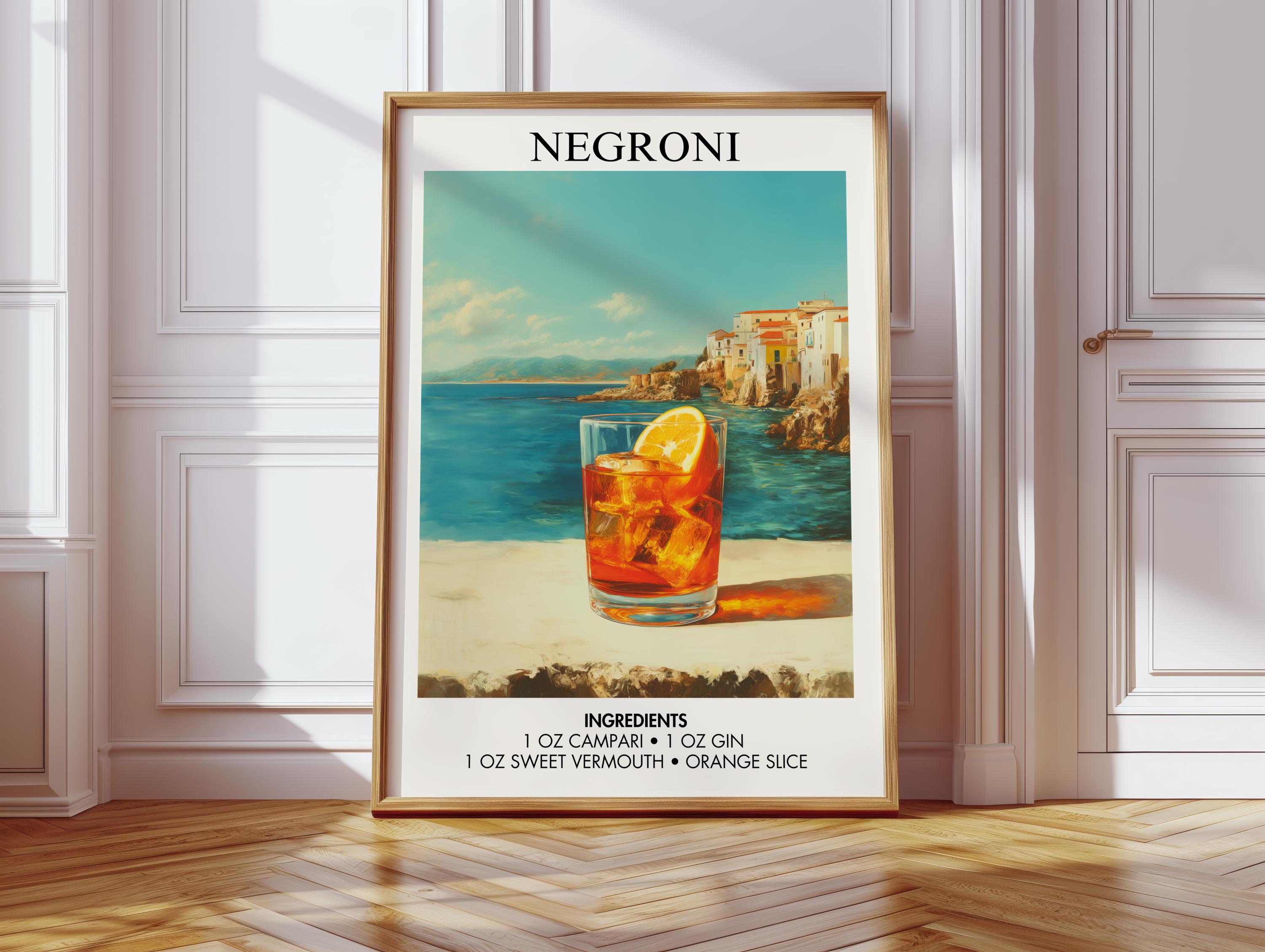 Negroni Poster, Trendy Cocktail Decor, Physical Print, Signature ...