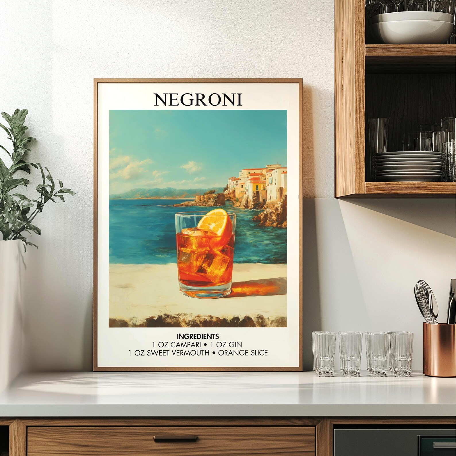 Negroni Poster, Trendy Cocktail Decor, Physical Print, Signature ...