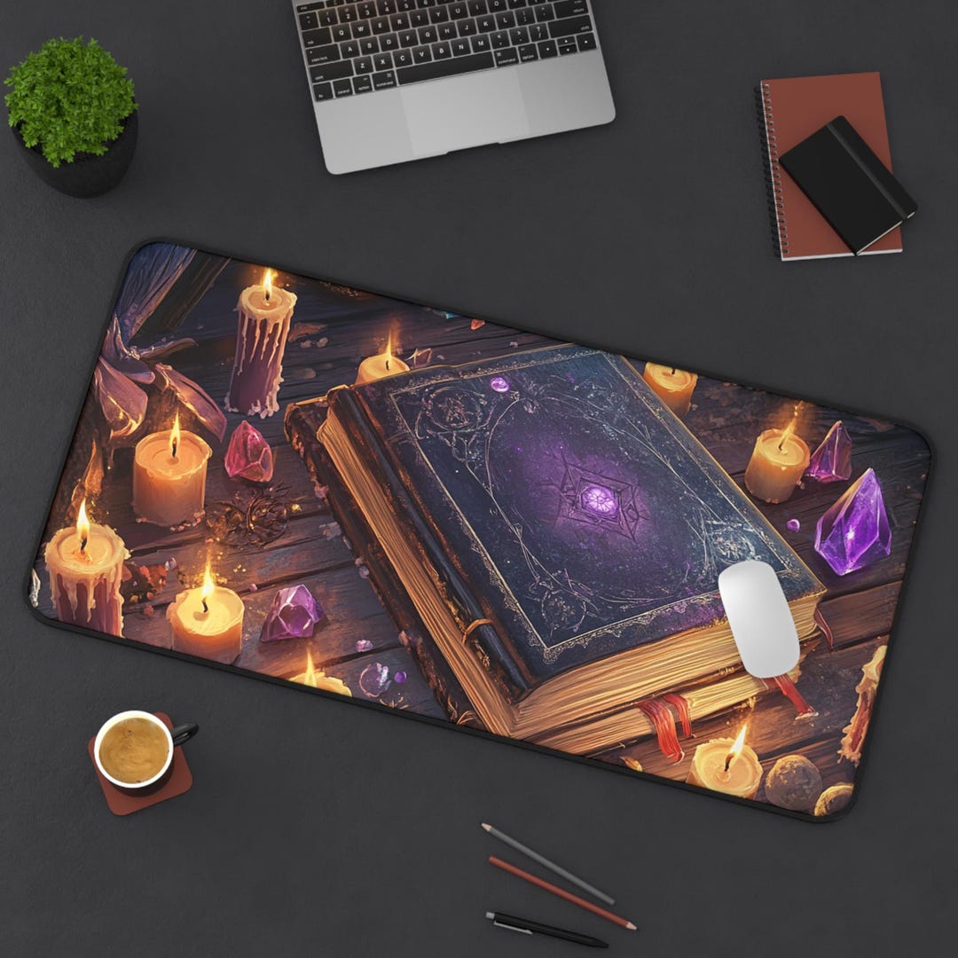 Witchcraft Desk Mat, Magical Grimoire Design for Spellcasting, Mystical ...