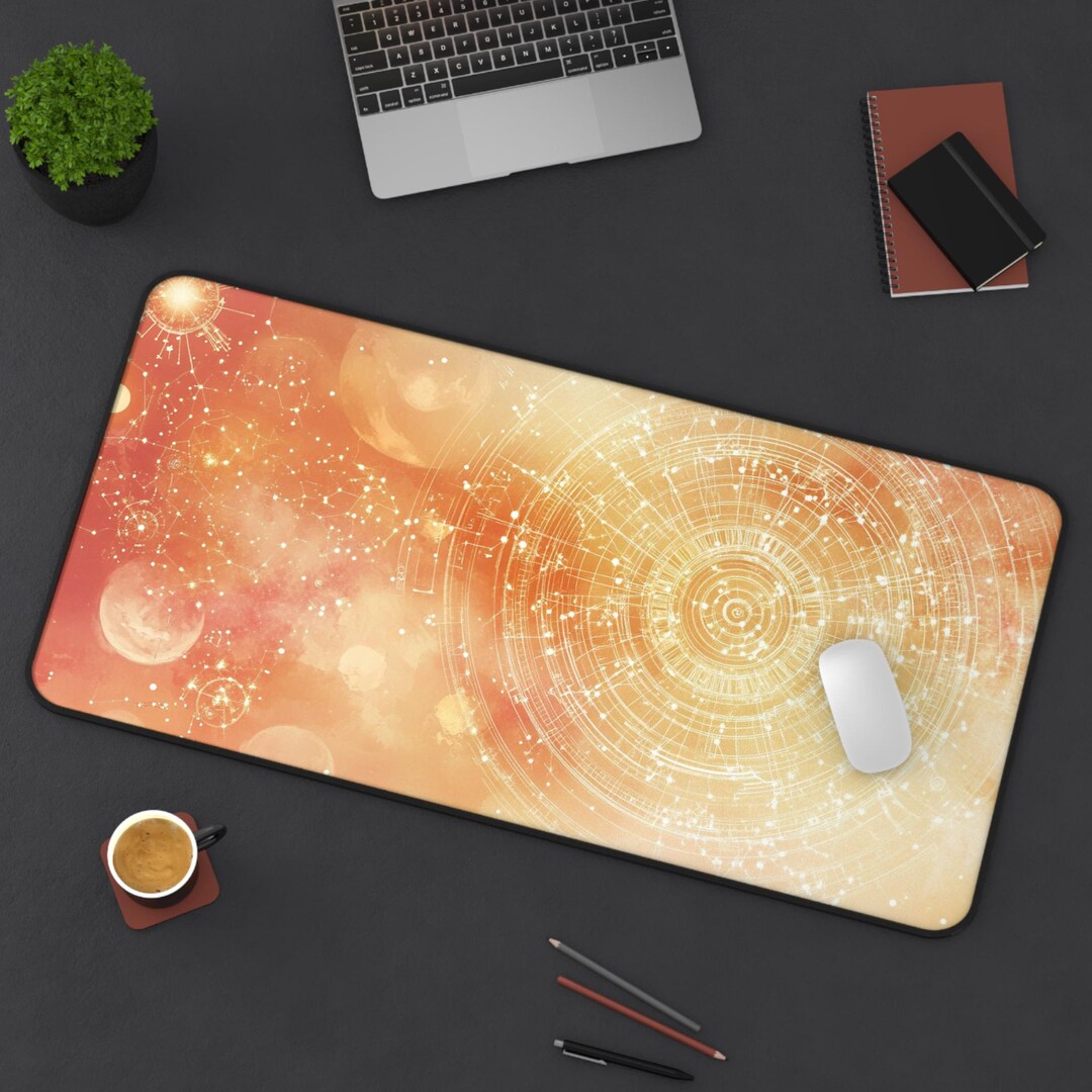 Astrology Desk Mat, Celestial Zodiac Chart Mouse Pad, Mystical Cosmic ...