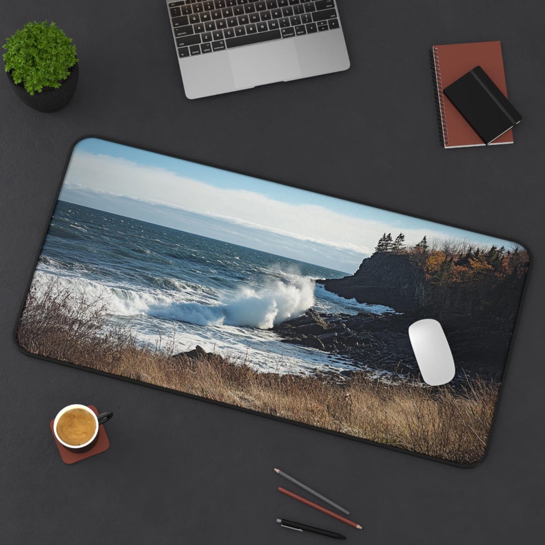 Beach Mouse Pad, Office Gifts, Waves Mouse Pad, Ocean Desk Mat, Ocean ...