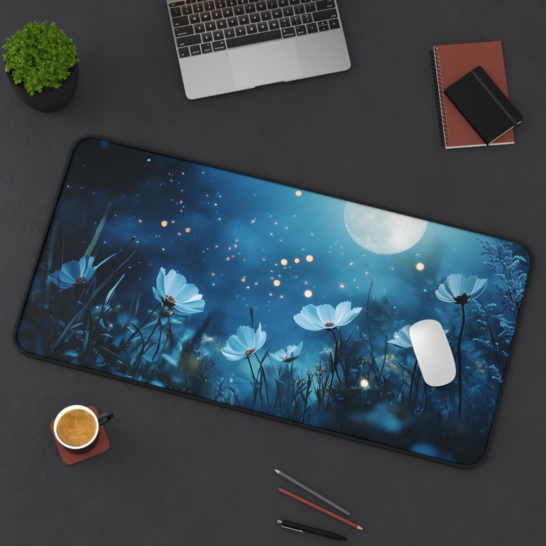 Firefly Mouse Pad, Moonlit Garden Mouse Pad, Firefly Glow Desk Mat ...