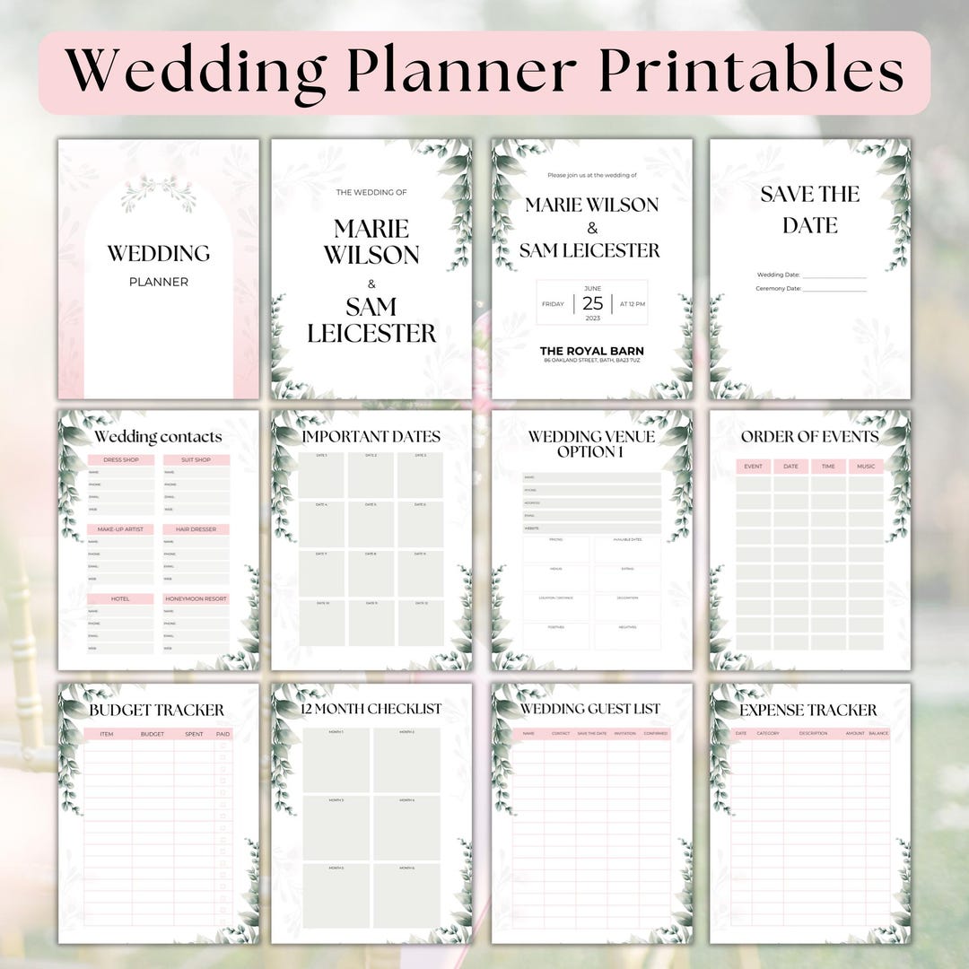 The Ultimate Wedding Planner Binder Template, Editable in Canva ...