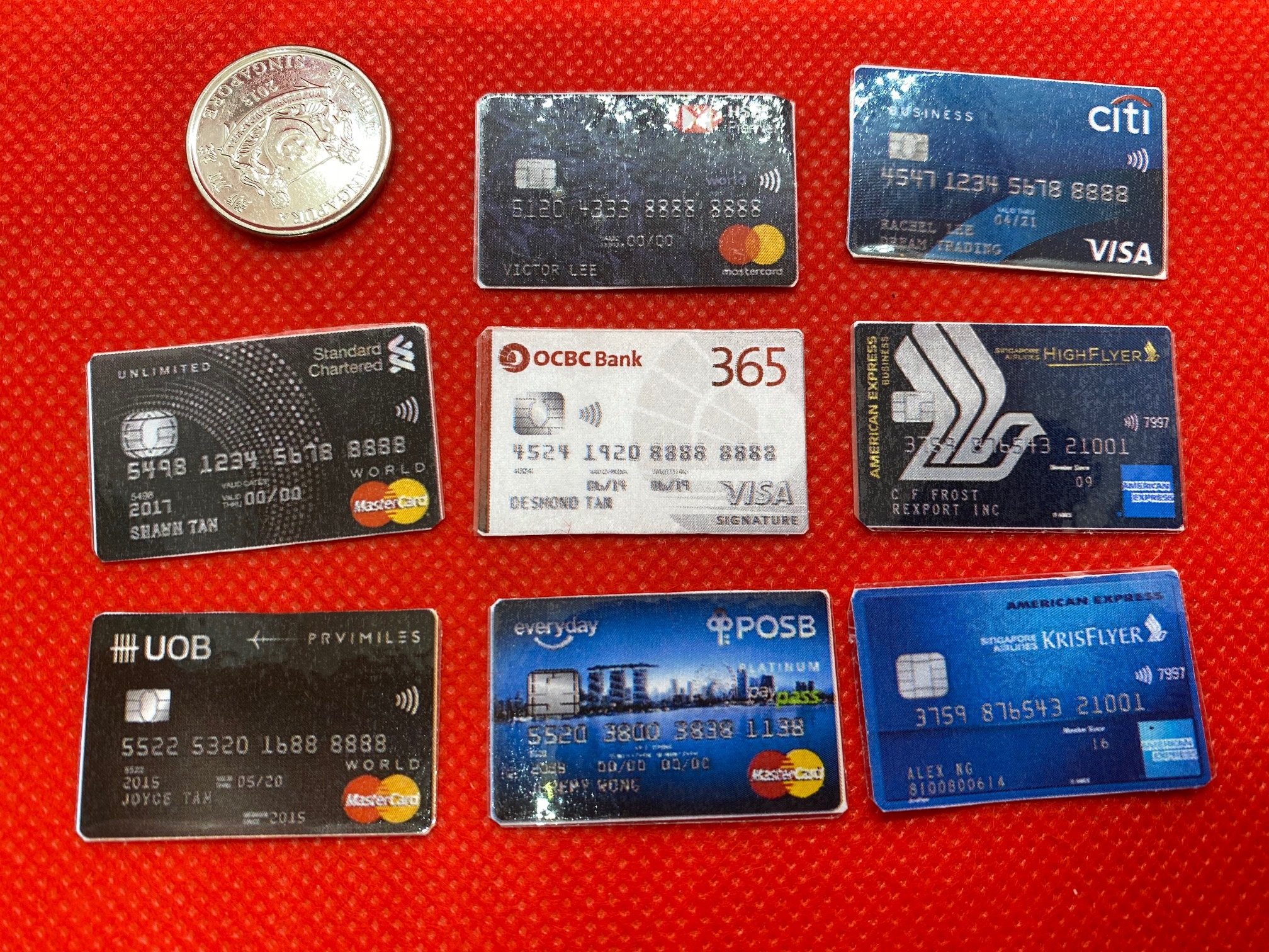 Handmade Miniature paper Printed Credit Card 3.2cm x 2.1 cm - Etsy 日本