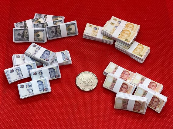 Handmade Miniature Notes Money Currency Paper Stack of | Etsy