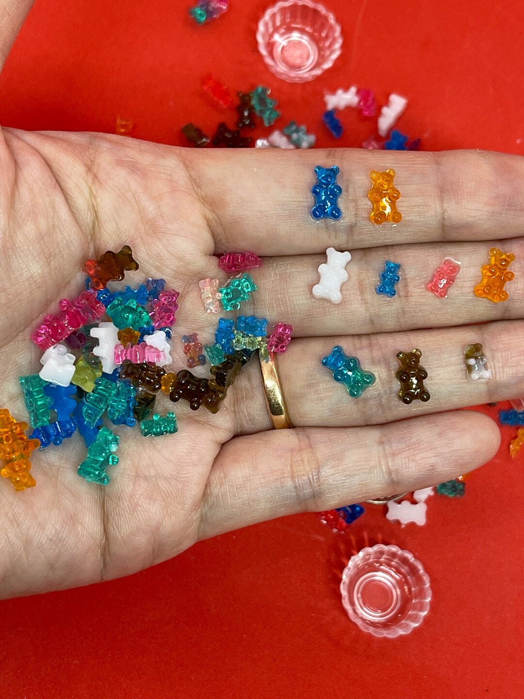 Handmade Miniature Gummy Bear Candies, Sweets, Candies, Resin (100 Pcs ...