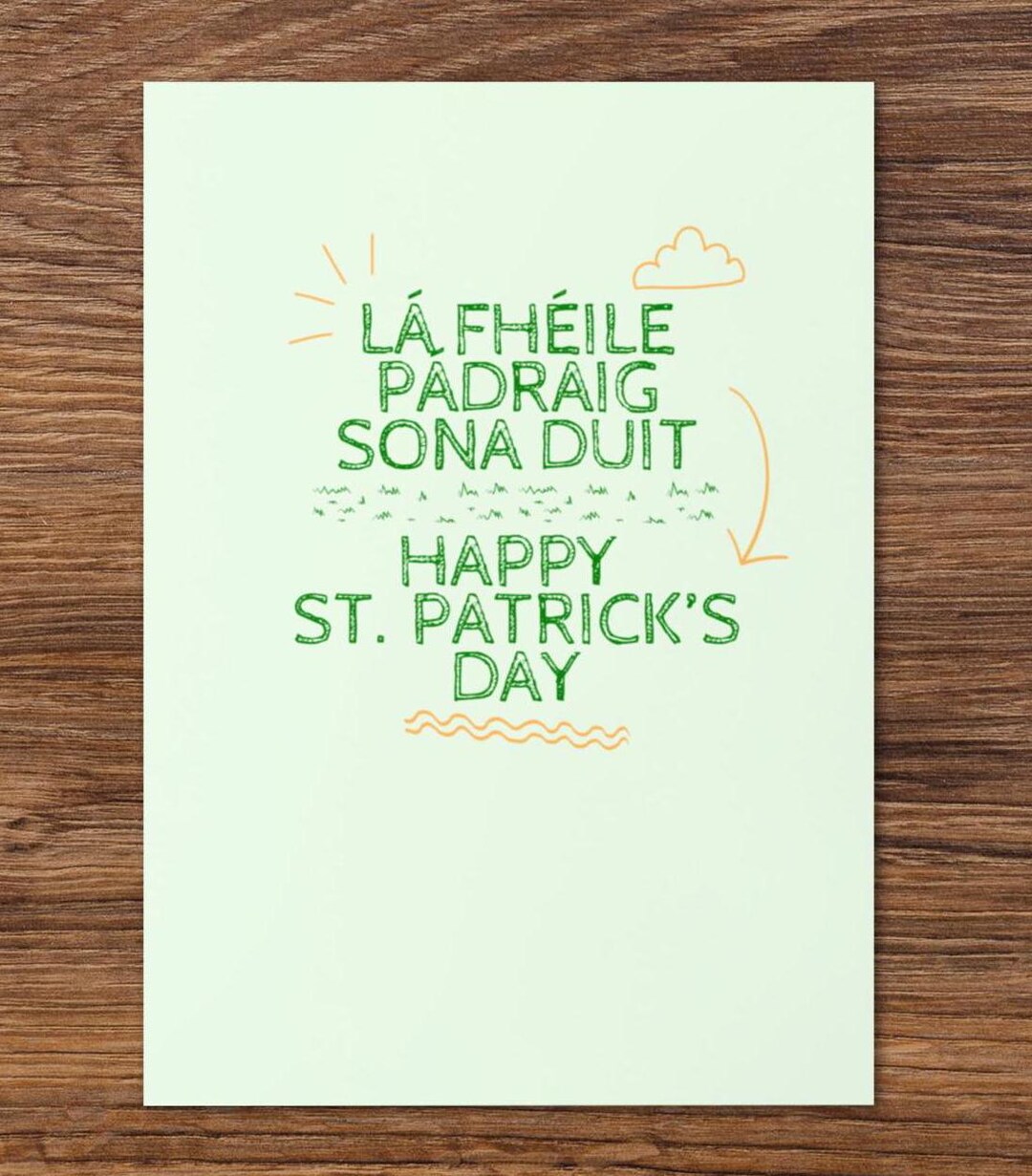 Happy St. Patrick's Day Lá Fhéile Pádraig Sona Duit Card Irish Language ...