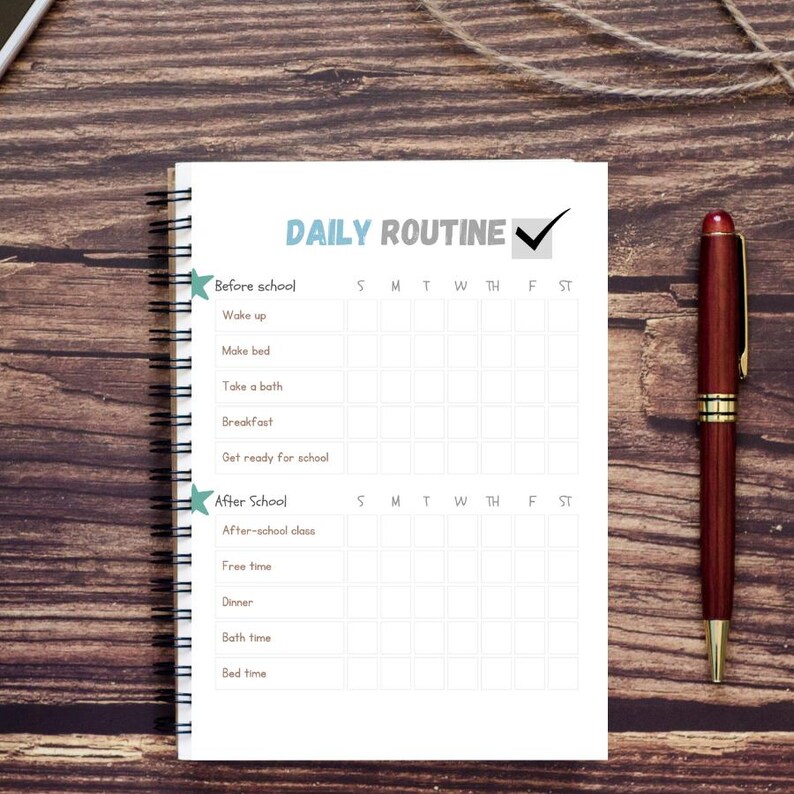 Daily Routine Printable Checklist Chart | Editable & Instant Download ...