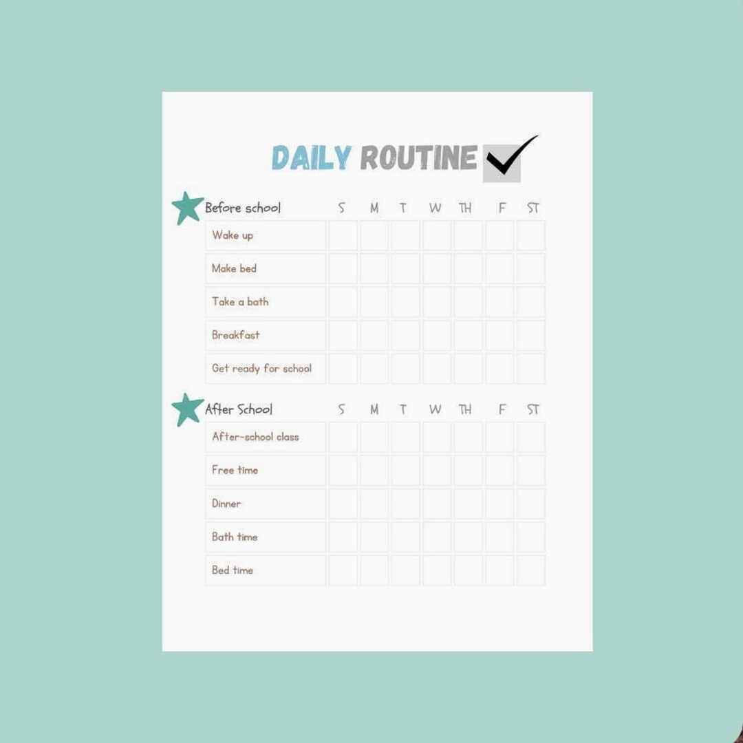 Daily Routine Printable Checklist Chart | Editable & Instant Download ...