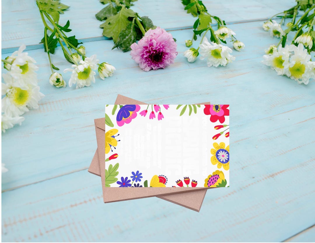 Bright Floral Spring Thank You Card, Colorful Event Decoration Signs ...