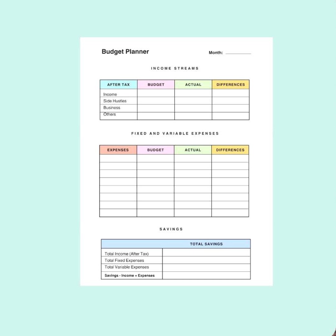 Simple Budget Planner Printable | Editable Monthly Budget | Instant ...