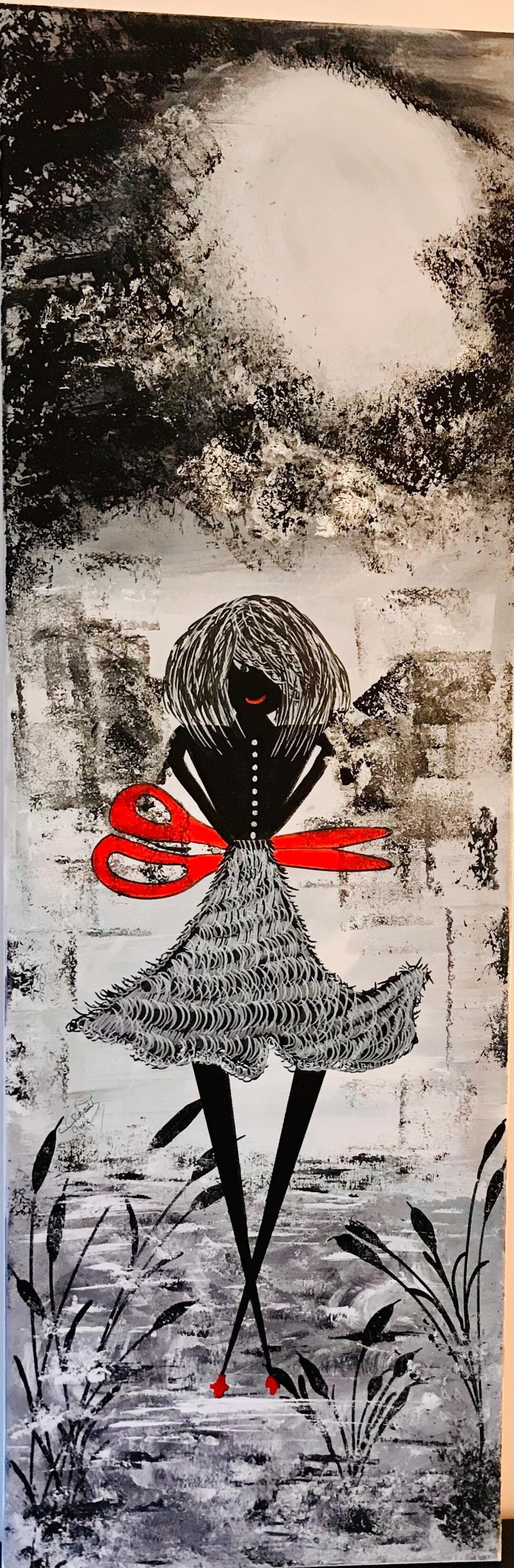 Acrylic Painting on Canvas, Surrealism, Gothic. Unique Creation, French ...