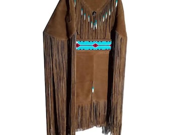 Women Native Long Powwow Regalia Wedding Dress Suede Leather Dress ...