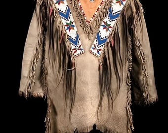 Old Style Native American, Fringe Jacket, Handcrafted Attire, Heritage ...