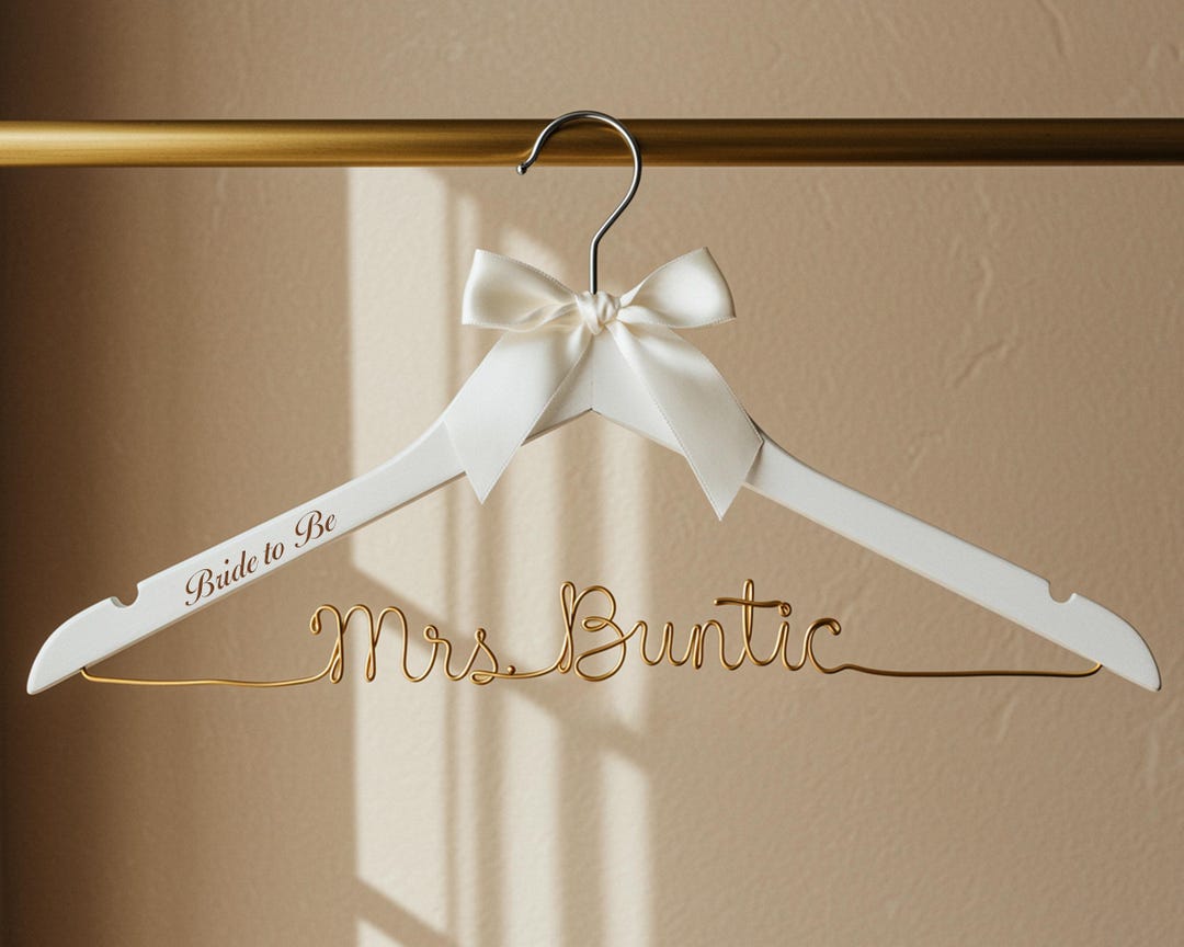 Personalized Wedding Dress Hanger | Custom Bride & Bridesmaid Hanger ...